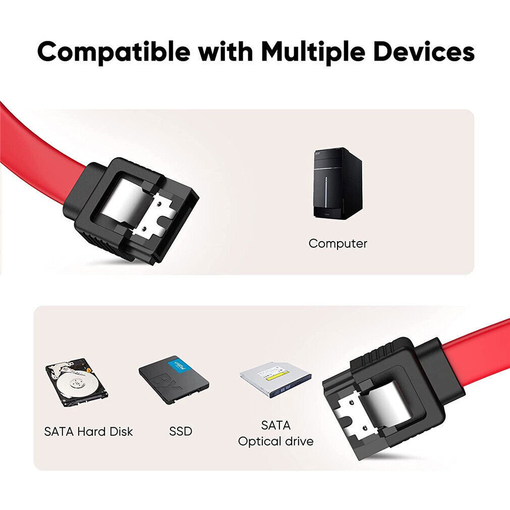 SATA 3 III 3.0 Data Cable Adapter 6Gbps for HDD SSD Angle Hard Drive ...