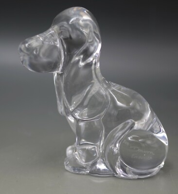 DAUM CRYSTAL FRANCE BEAGLE OR BASSET HOUND PUPPY FIGURINE | eBay