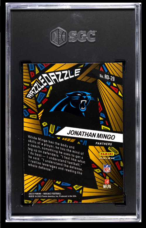 DA98541 2023 Panini Mosaic Jonathan Mingo Razzle Dazzle RC SGC 9 | eBay