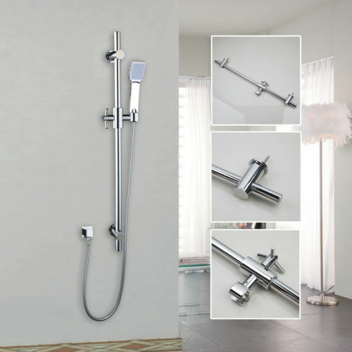 Wall Mount Bathroom Shower Riser Rail Hand Held Mixer Shower Faucet ...
