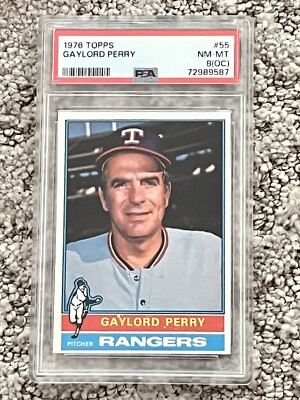 PSA 8 OC MINT BASEBALL CARD 1976 TOPPS HOF GAYLORD PERRY TEXAS RANGERS ...