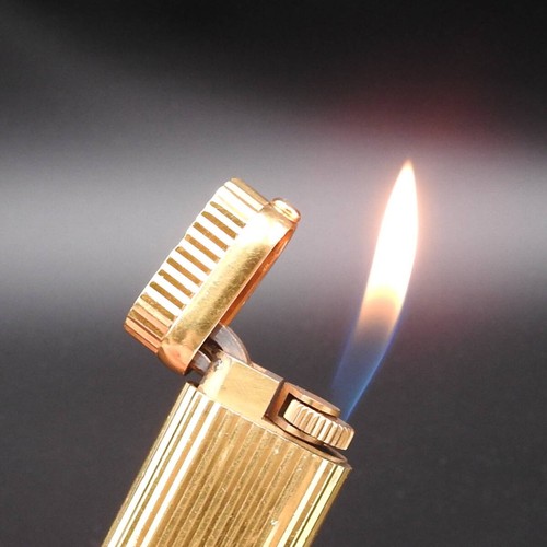 [ignition OK] Cartier Roller gas Lighter with one point diamond Gold ...