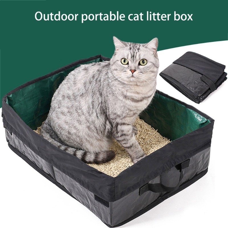 Outdoor Cats Litter Box Portable Folding Travel Pet Litter Box Dog ...