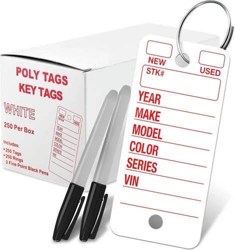 Poly Tag Key Tags with Ring ( White ) – 250 Count. Includes 250... | eBay