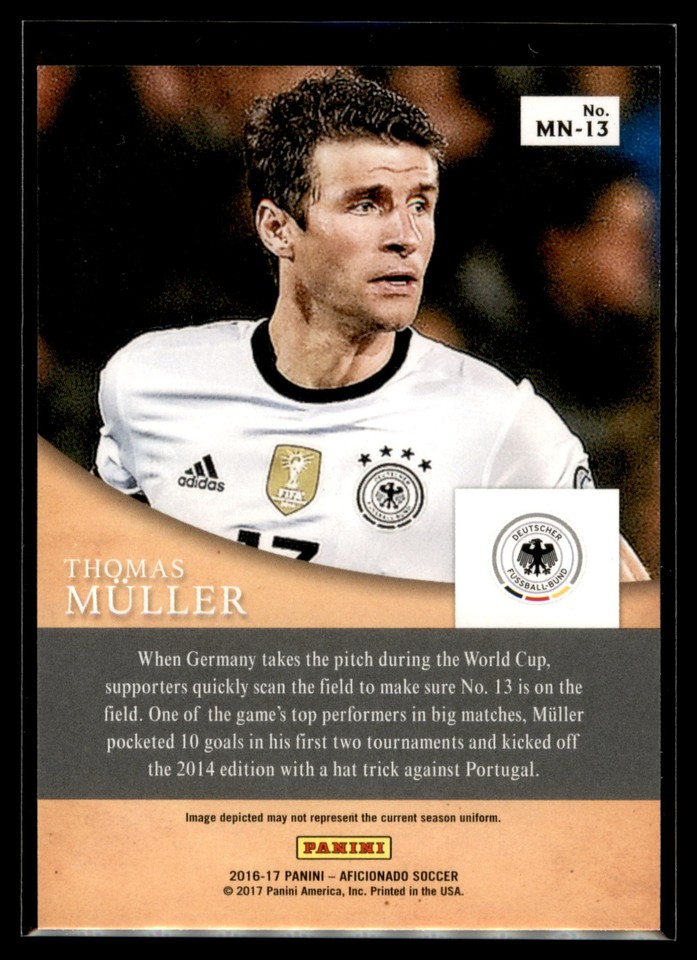 2016-17 Panini Aficionado Magic Numbers Insert #MN-13 Thomas Muller ...