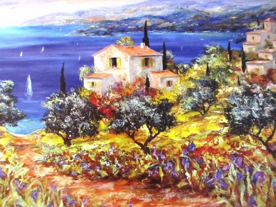 Duaiv Seaside Village Plate Signed Fine Art Lithograph Waterview art | eBay