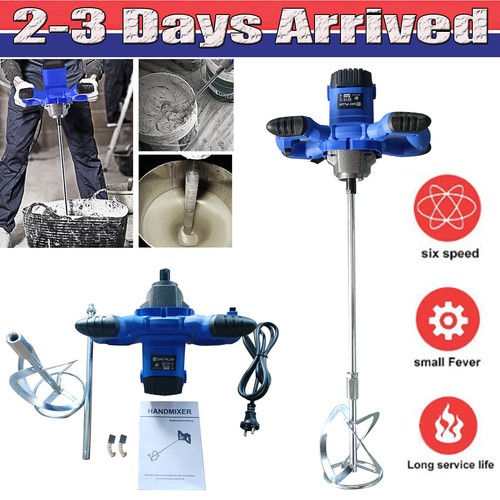 Electric Plaster Paddle Mixer Drill Mortar Paint Cement Stirrer Whisk ...