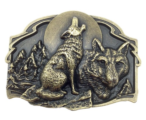 Howling Wolf Belt Buckle Western Cowboy Native American (WLF-04-G) | eBay