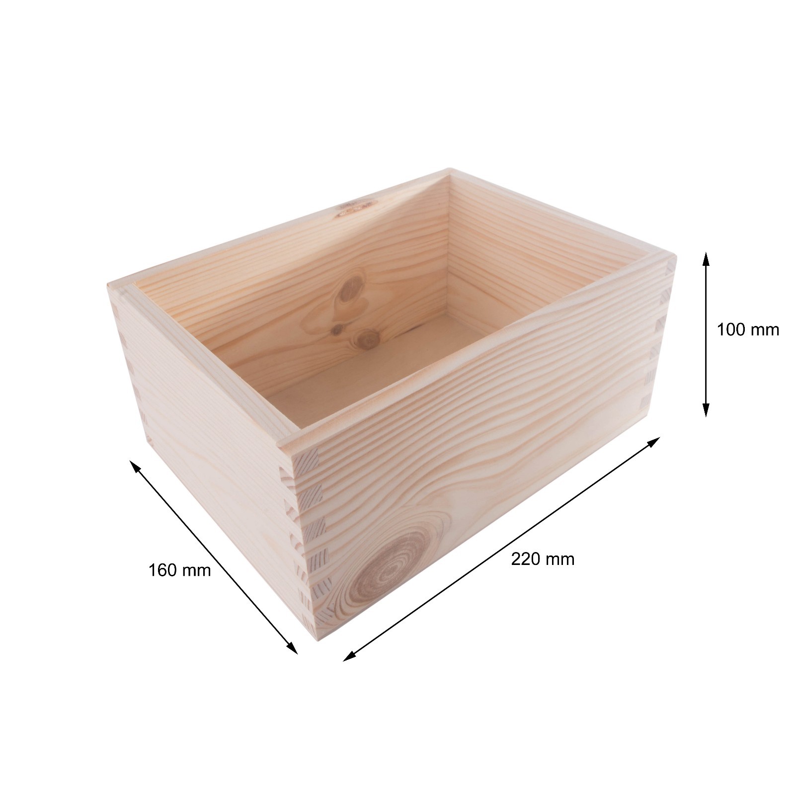 Rectangular Wooden Open Top Box Container Storage / Craft Decoupage ...