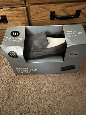 New MENS Wayland Square Deluxe Moccasin Memory Foam Slippers Gray Size ...