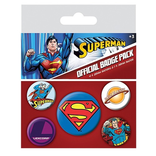 Genuine DC Comics Superman 5 Piece Badge Set Button Badges Daily Planet ...