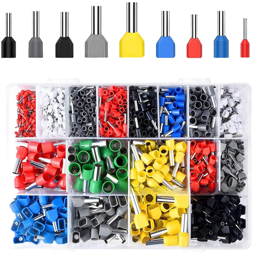 1200PCS Copper Wire Connectors Insulated Crimp Terminals Multicolor Kit ...