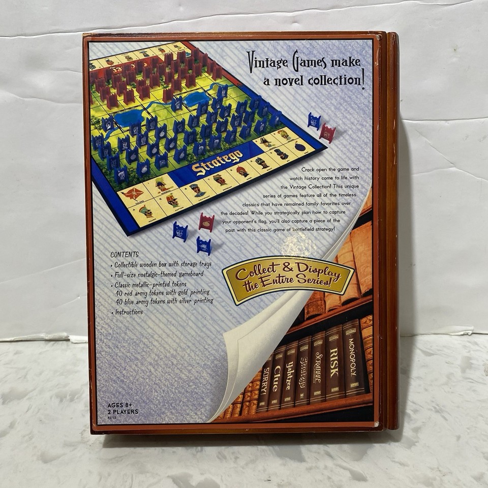 Stratego Vintage Game Collection Bookshelf Edition Wooden Box 100% ...