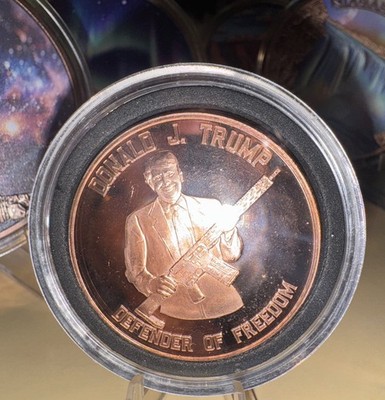 (2)1 Oz Copper Trump Defender Of Freedoms 99.9 Fine Copper. 2 rounds ...