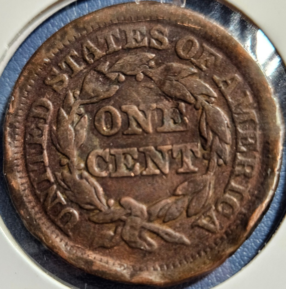 1850 Braided Hair Large Cent – Early U.S. Copper Red/Brown Example – 1C ...