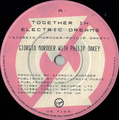 Giorgio Moroder - Together In Electric Dreams - Used Vinyl Record 7 ...