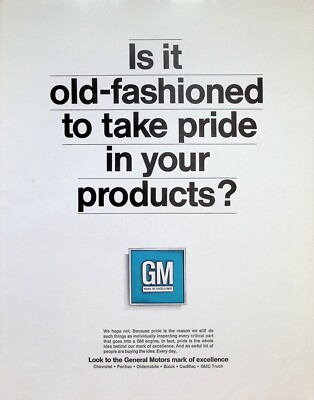 VINTAGE 1960s Print Ad ~ General Motors / GM ~ ...mark of excellence | eBay