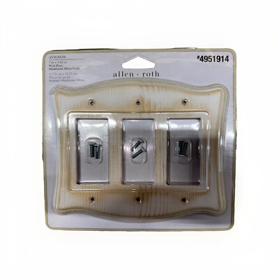 allen + roth 3-Gang Avignon Weathered White Finish Wood Indoor Wall ...