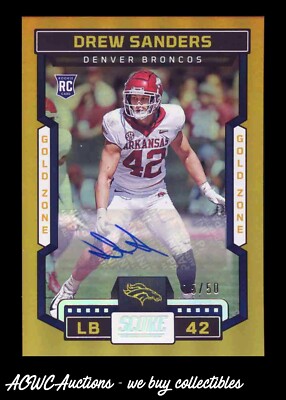 2023 Score Gold Zone Autographs #377 Drew Sanders RC #d 15/50 | eBay