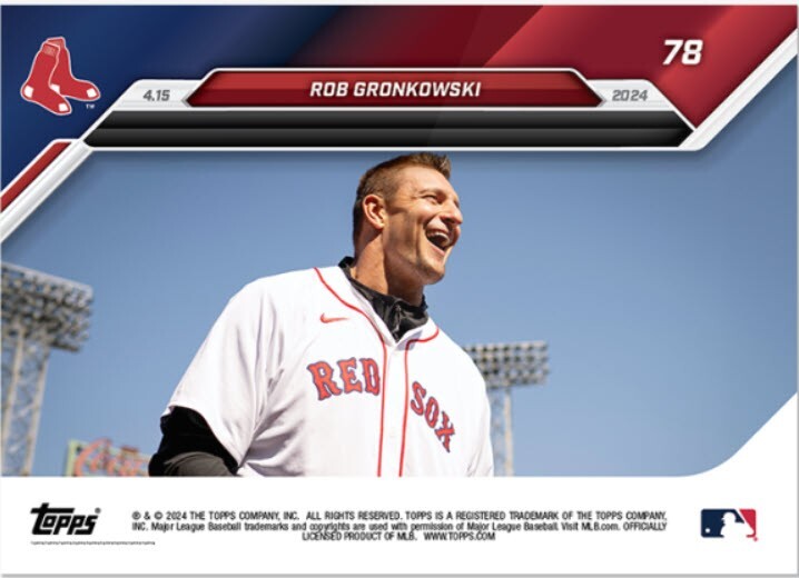 Rob Gronkowski 2024 MLB TOPPS NOW 78 Touchdown Spike Pose At Red Sox | eBay