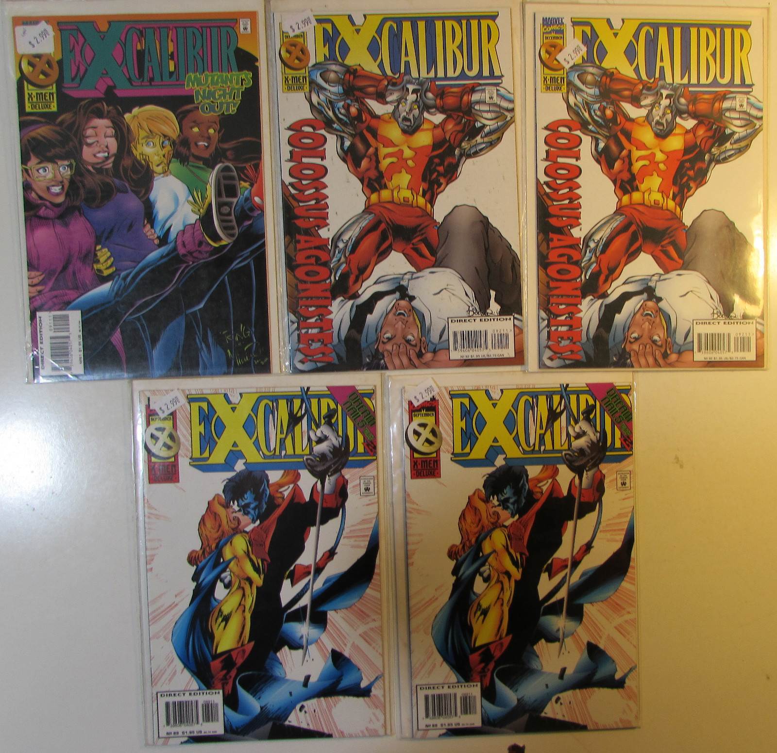 1995 Excalibur Lot of 5 #89 x2, 91, 92 x2 Marvel 1st Series Comic Books ...