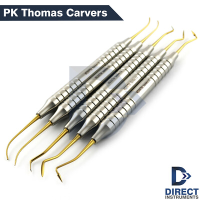 5Pcs Set Dental Pk Thomas Wax Carvers Gold Tips Hollow Handle Waxing ...