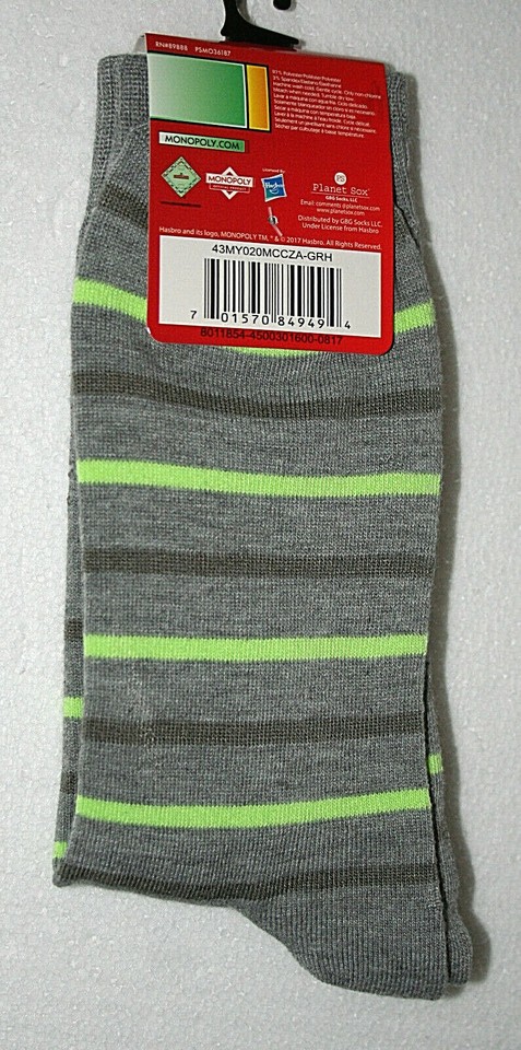 Unique Mr Monopoly Empty Pockets Game Hasbro New Pair Socks French ...