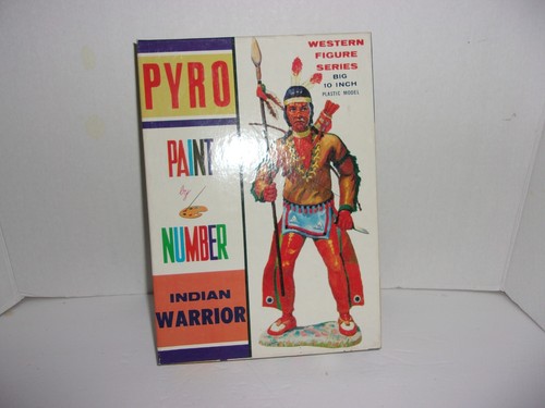 Pyro Model Figure Kit Paint By Number C283-100 Indian Warrior 1965 1:8 ...