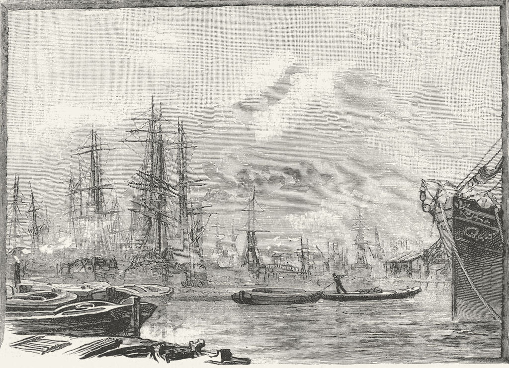 MILLWALL. Millwall Docks 1888 old antique vintage print picture | eBay UK