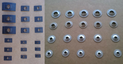 38 PUSH-ON EMBLEM RETAINERS! FOR GM NOVA BEL AIR CORVETTE CADILLAC ...