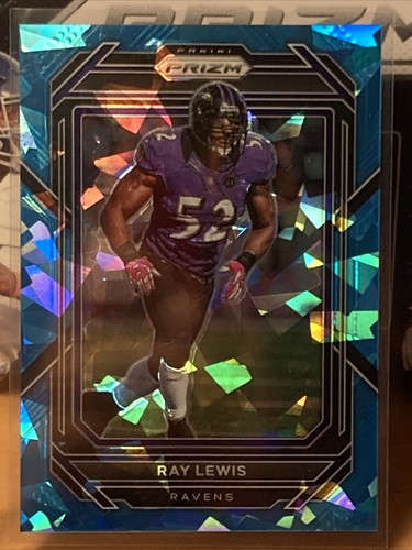 2022 Panini Prizm Ray Lewis Blue Cracked Ice Prizm /99 Baltimore Ravens ...