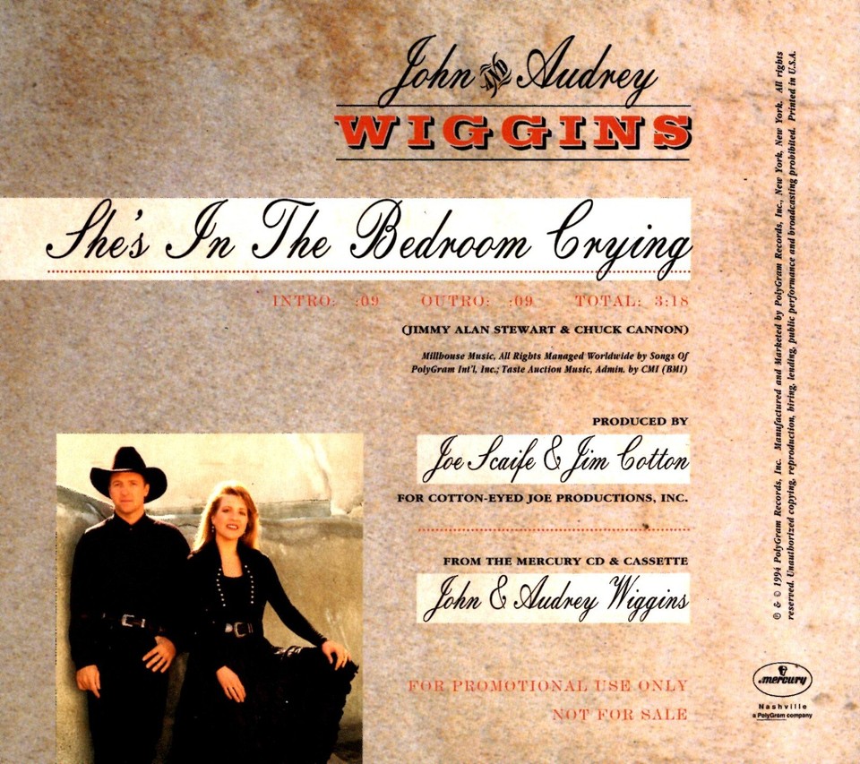 John & Audrey Wiggins - She's In The Bedroom Crying - PROMO CD Single ...