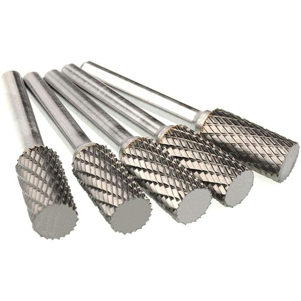 5PCS 1/4'' Tungsten Carbide Burr Die Grinder Shank Set 6-14mm Rotary ...