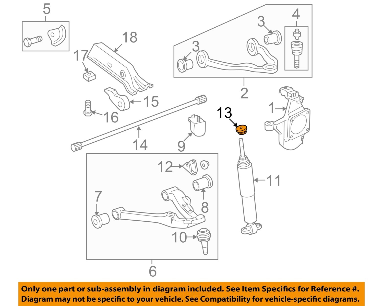GM OEM 03-24 Express 1500 Suspension Components-Shock Upper Insulator ...