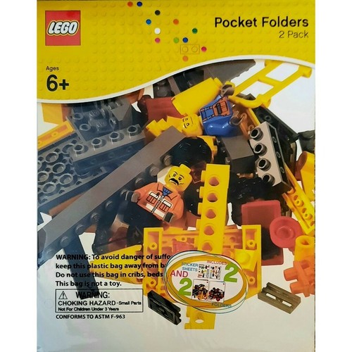 LEGO School Supplies (2-pack) Pocket Folders & Minifigure Sticker Sheet ...