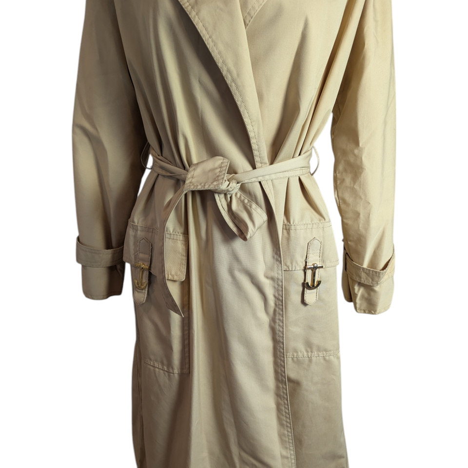 VTG Aqua Togs Womens Beige Belted Trench Coat Sz 12 | eBay