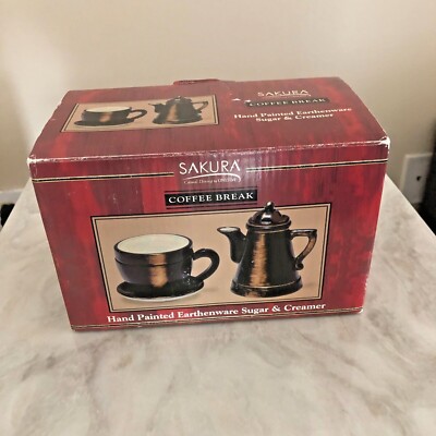 Sakura by Oneida Handpainted Earthenware Sugar & Creamer (Coffee Cup ...