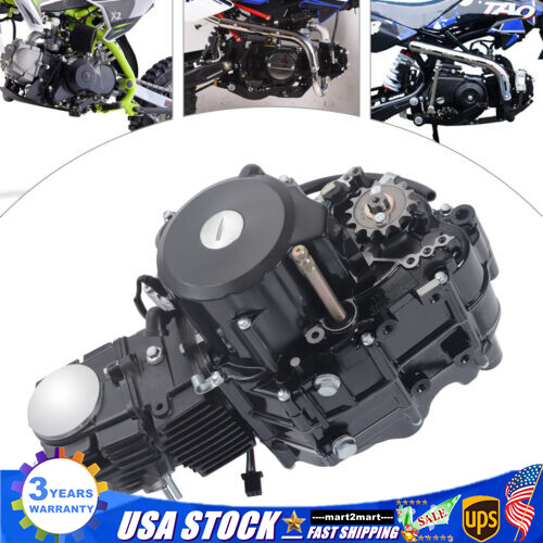 110cc Engine Motor 4-Speed Kick Start Engine Kit For pit Dirt Bike 428 ...
