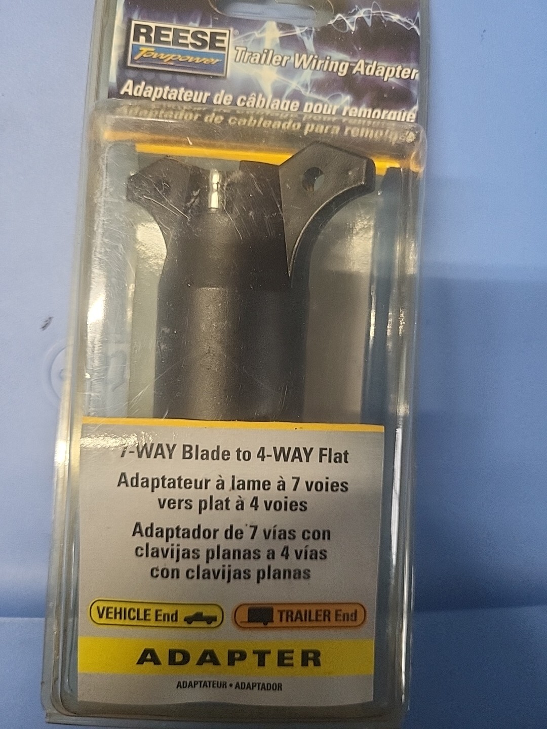 REESE TOWPOWER 74607 7-WAY BLADE TO 4-WAY FLAT TRAILER WIRING ADAPTER ...