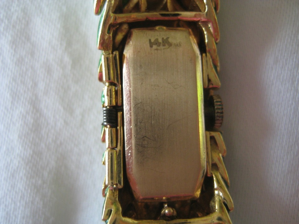 Vintage David Webb 18K Yellow Gold Green Enamel Concealed Watch Snake ...