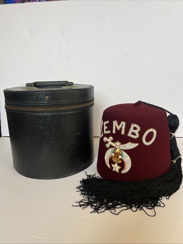 Vtg Shriners ZEMBO Fez Hat Box Tassel Sz 7 Harrisburg PA Anthony ...