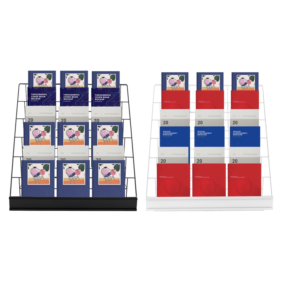 White/Black 6 Tier Tabletop Book Rack,Magazine Rack Table Top Book ...