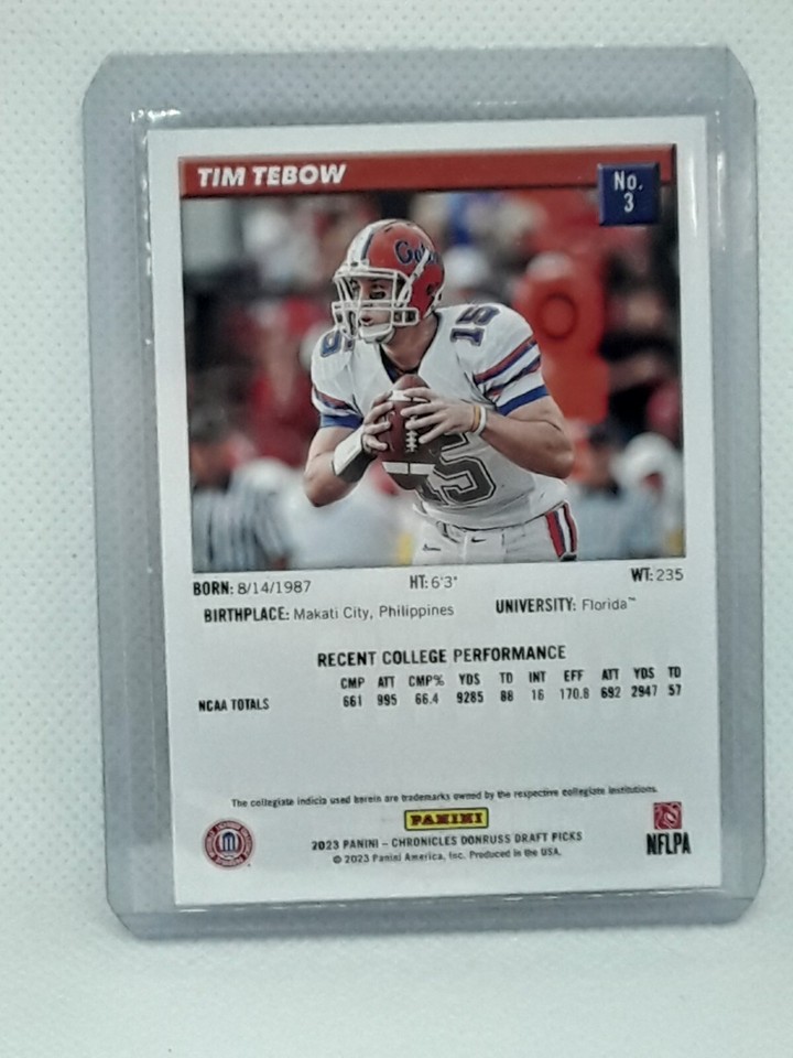 Tim Tebow 2023 Chronicles Donruss Retro 2003 Draft BLUE (53/99) Florida ...