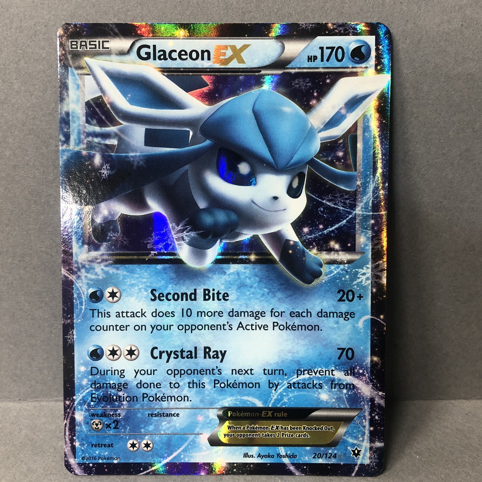 2016 Pokemon, Fates Collide, #20/124 Glaceon EX, Holo Ultra Rare | eBay