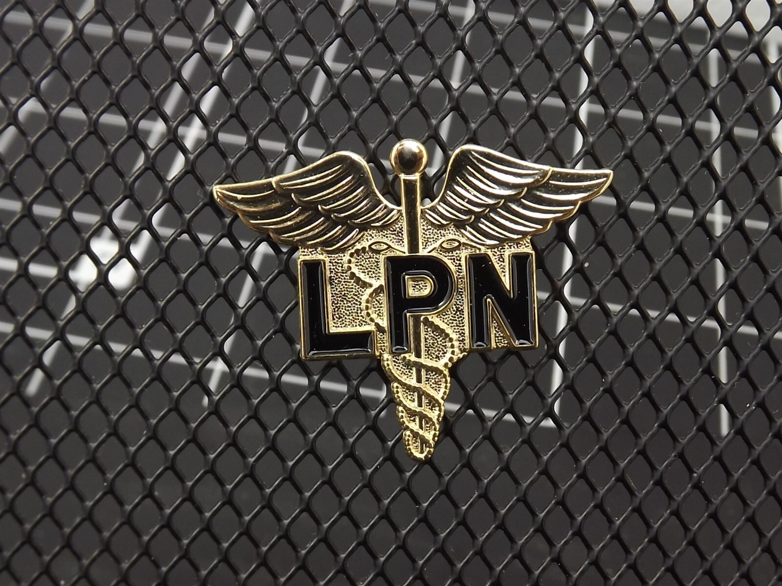 "LPN" Lapel/Hat Pin Caduceus 1-1/8" Gold Tone Enameled-BRAND NEW | eBay