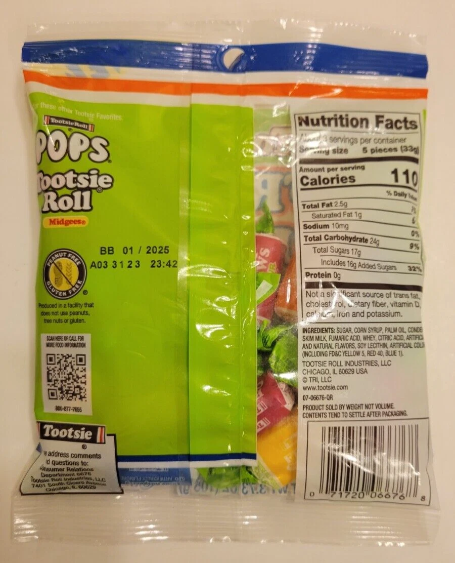 Nutritional Information For Tootsie Rolls