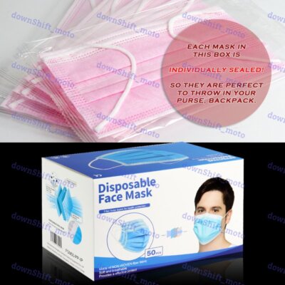 PINK Disposable Face Mask 100PCS Non Medical 3-Ply Earloop Dust Cover ...