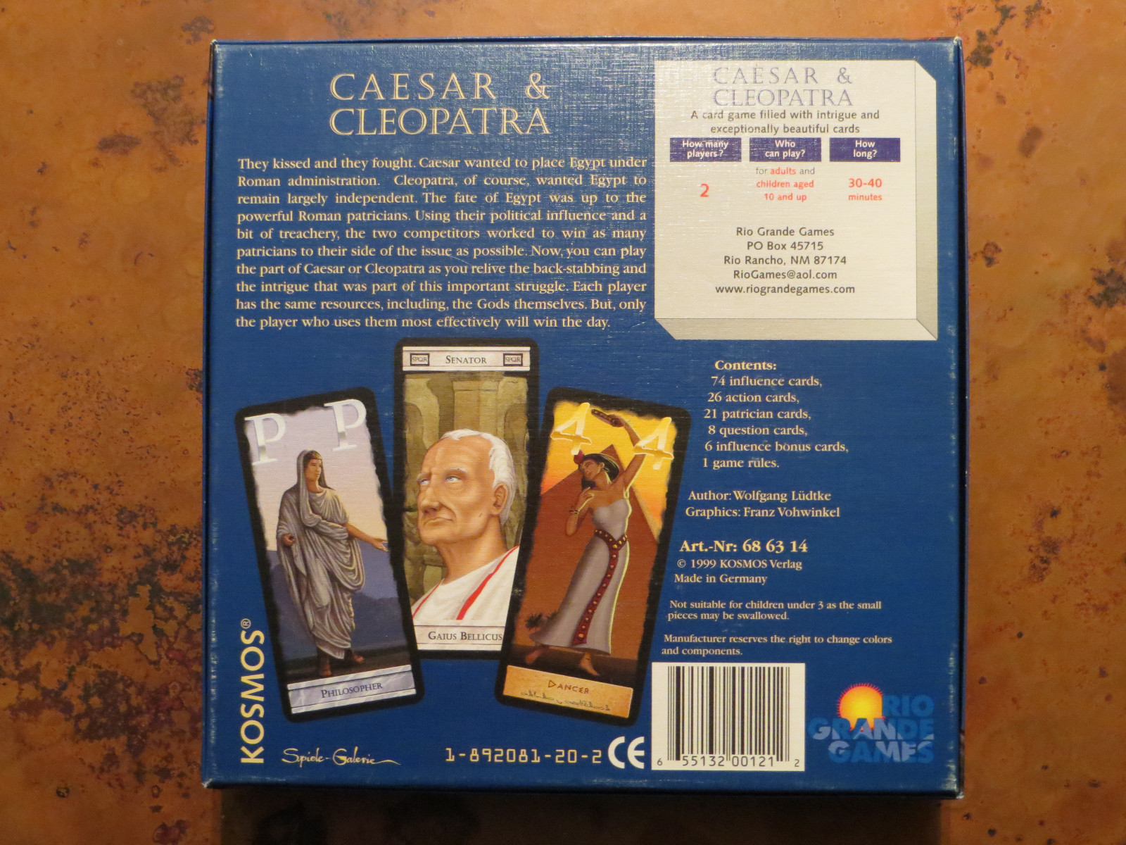 Caesar & Cleopatra - 2 Player Card Game - Rio Grande Games - Kosmos | eBay