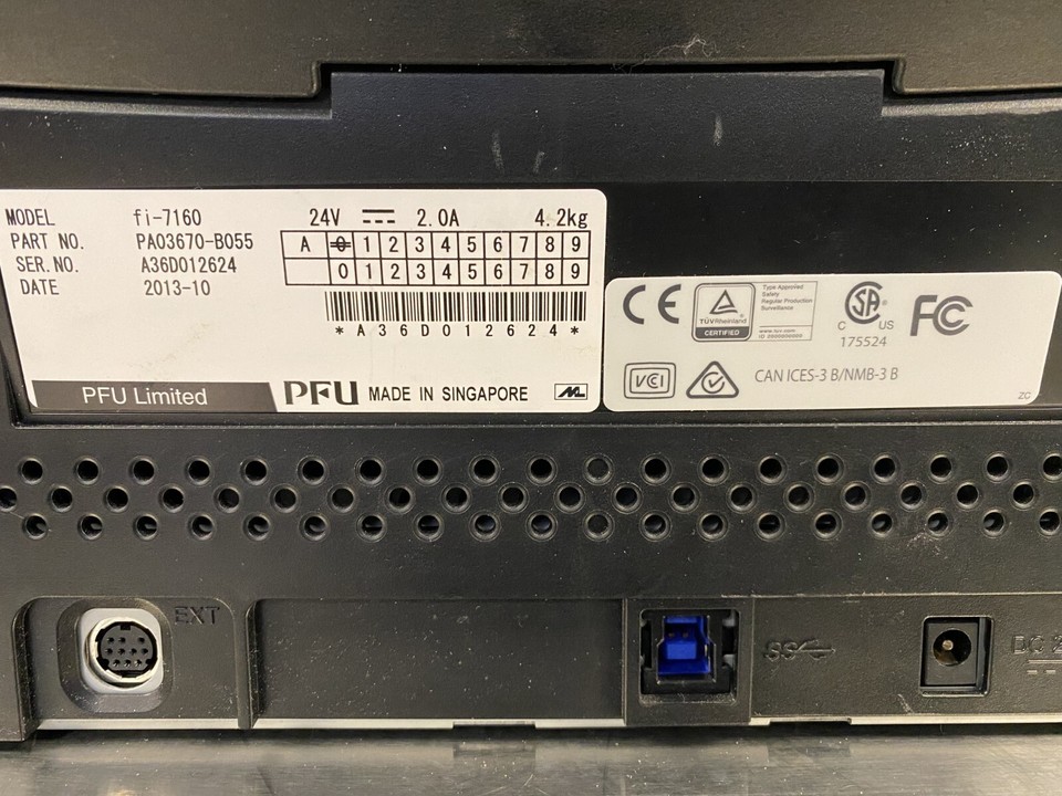 Fujitsu fi-7160 Document Datasheet Scanner ADF Image Scanner USB 3.0 ...