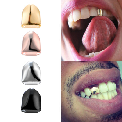14K Gold Plated Single Teeth Grillz for Women Men Grill Cap Hip Hop ...